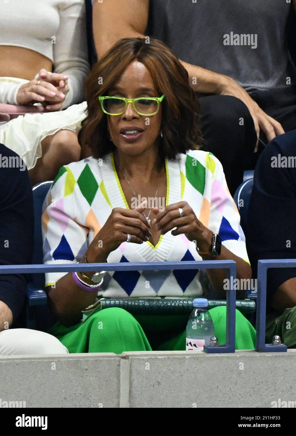 Flushing NY, USA. 05th Sep, 2024. **NO NY NEWSPAPERS** Gayle King seen watching Frances Tiafoe ...