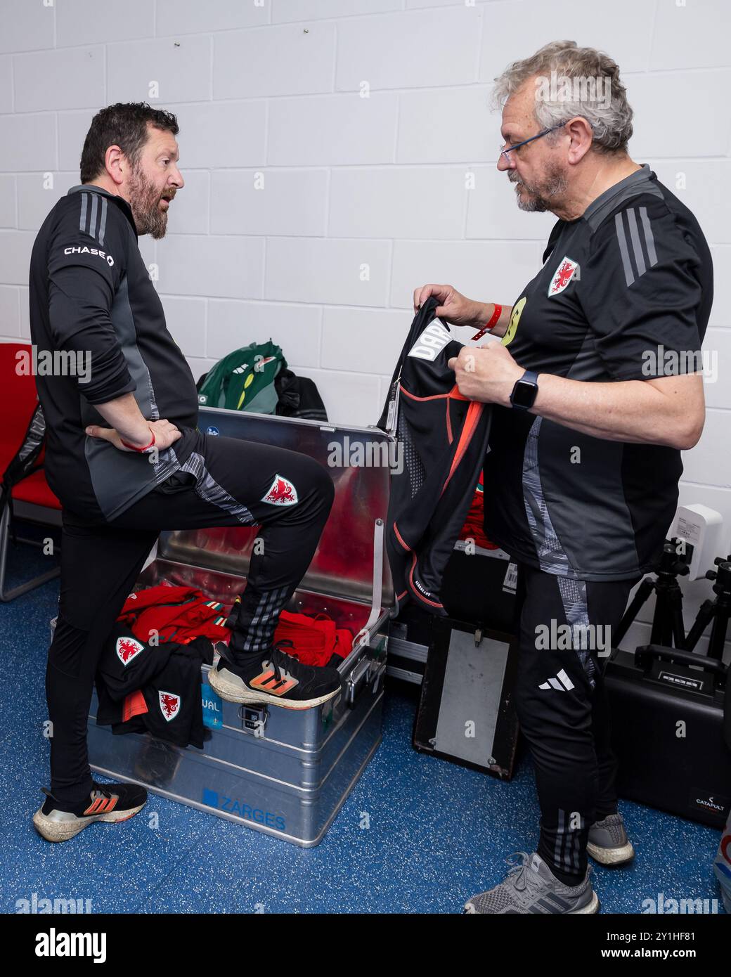 CARDIFF, WALES - 06 SEPTEMBER 2024: Wales’ Equipment Manager David ...