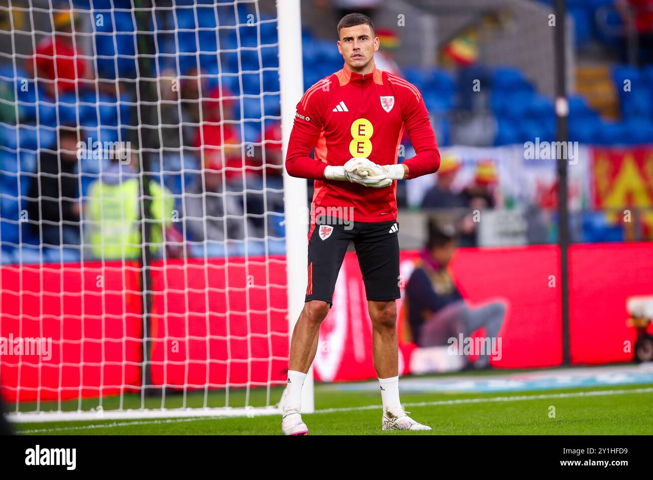 CARDIFF, WALES - 06 SEPTEMBER 2024: Wales' goalkeeper Karl Darlow ...
