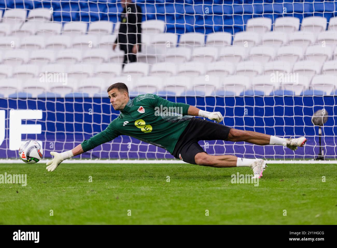 CARDIFF, WALES - 05 SEPTEMBER 2024:Wales' goalkeeper Karl Darlow during ...