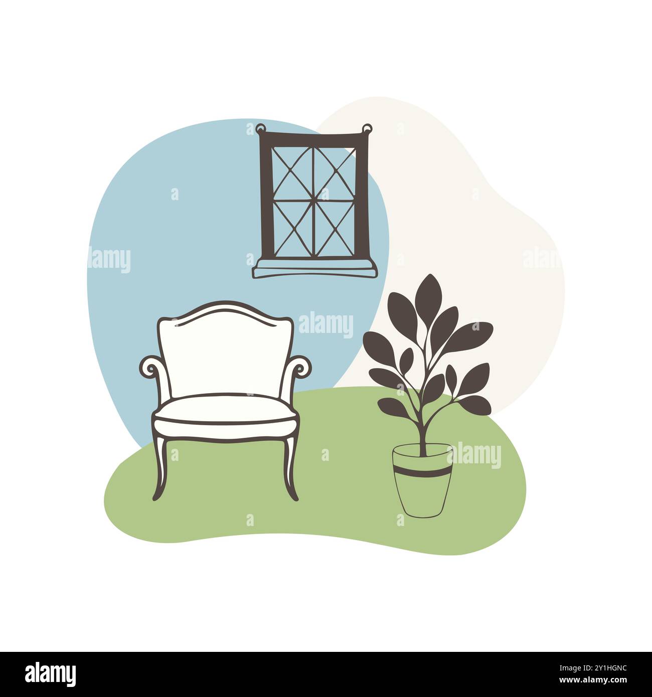 Light room near window Stock Vector Images - Alamy