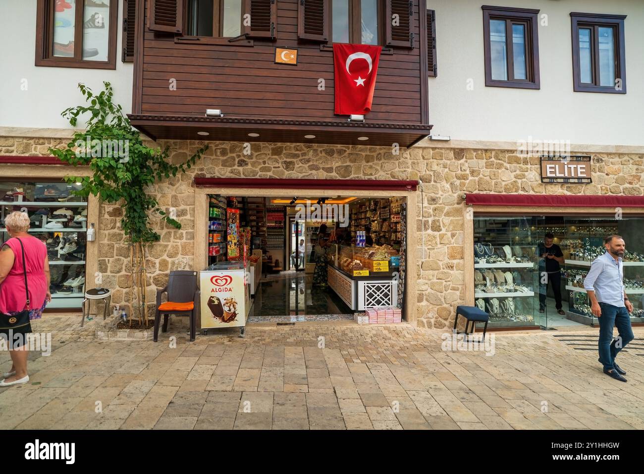 Side, Turkey - September 15, 2021: Typical concrete grocery shop on the ...