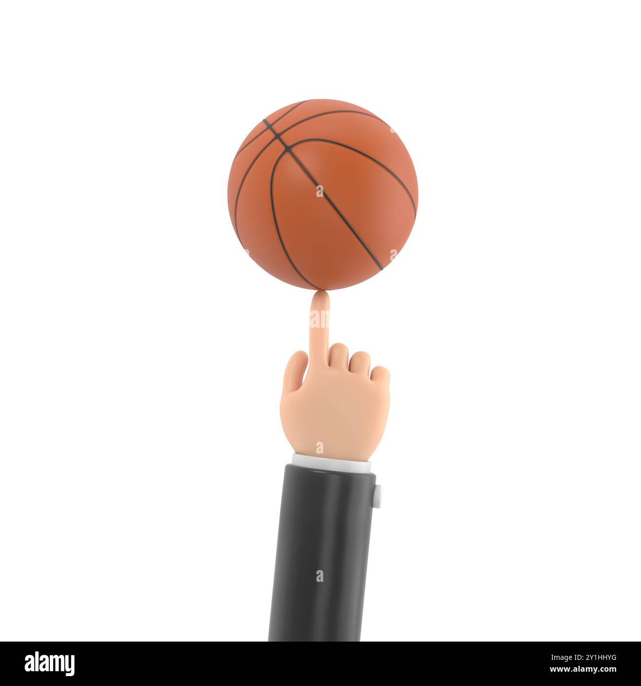 Cartoon Gesture Icon Mockup.3d businessman's hand is spinning a ...