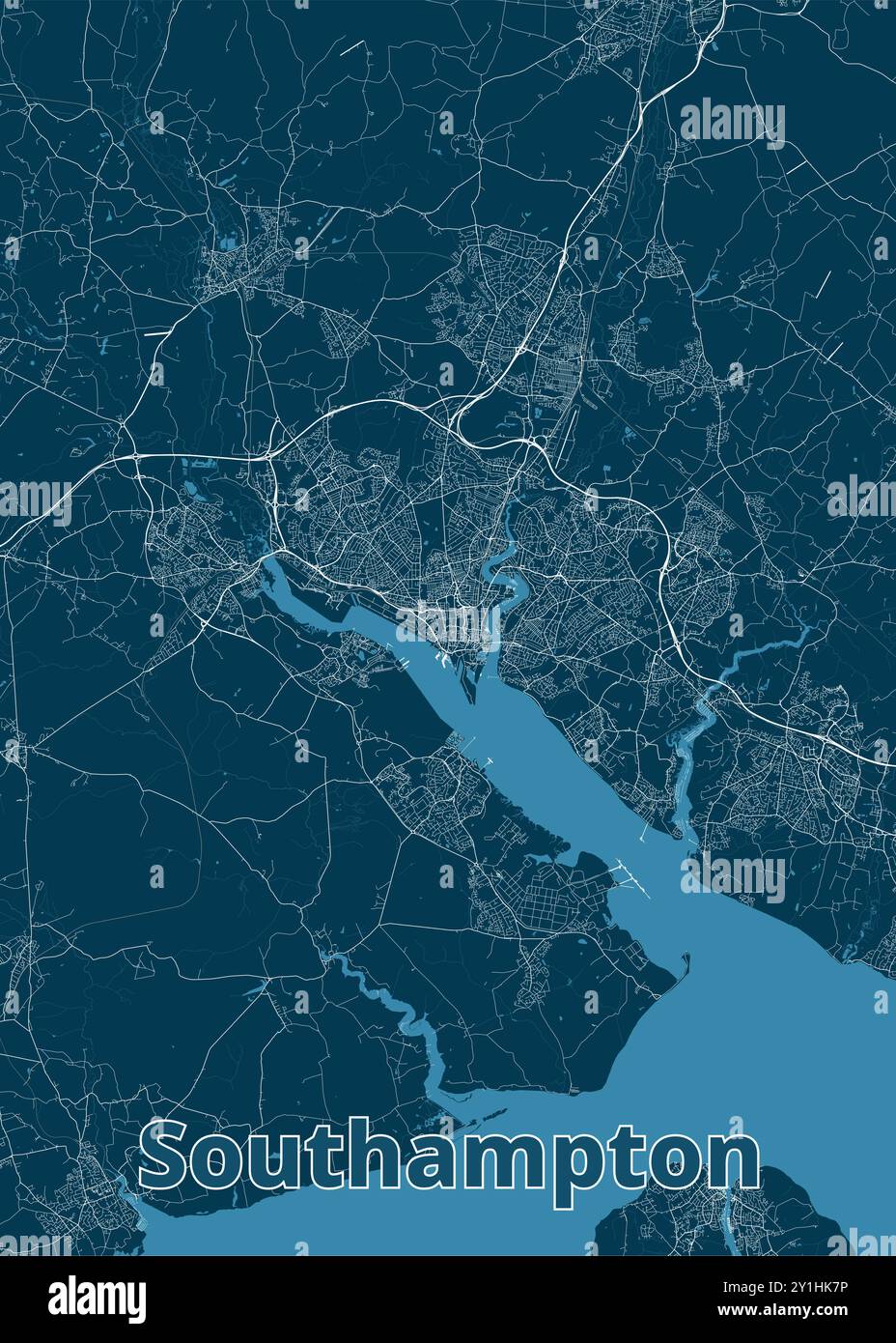 Southampton outline map hi-res stock photography and images - Alamy