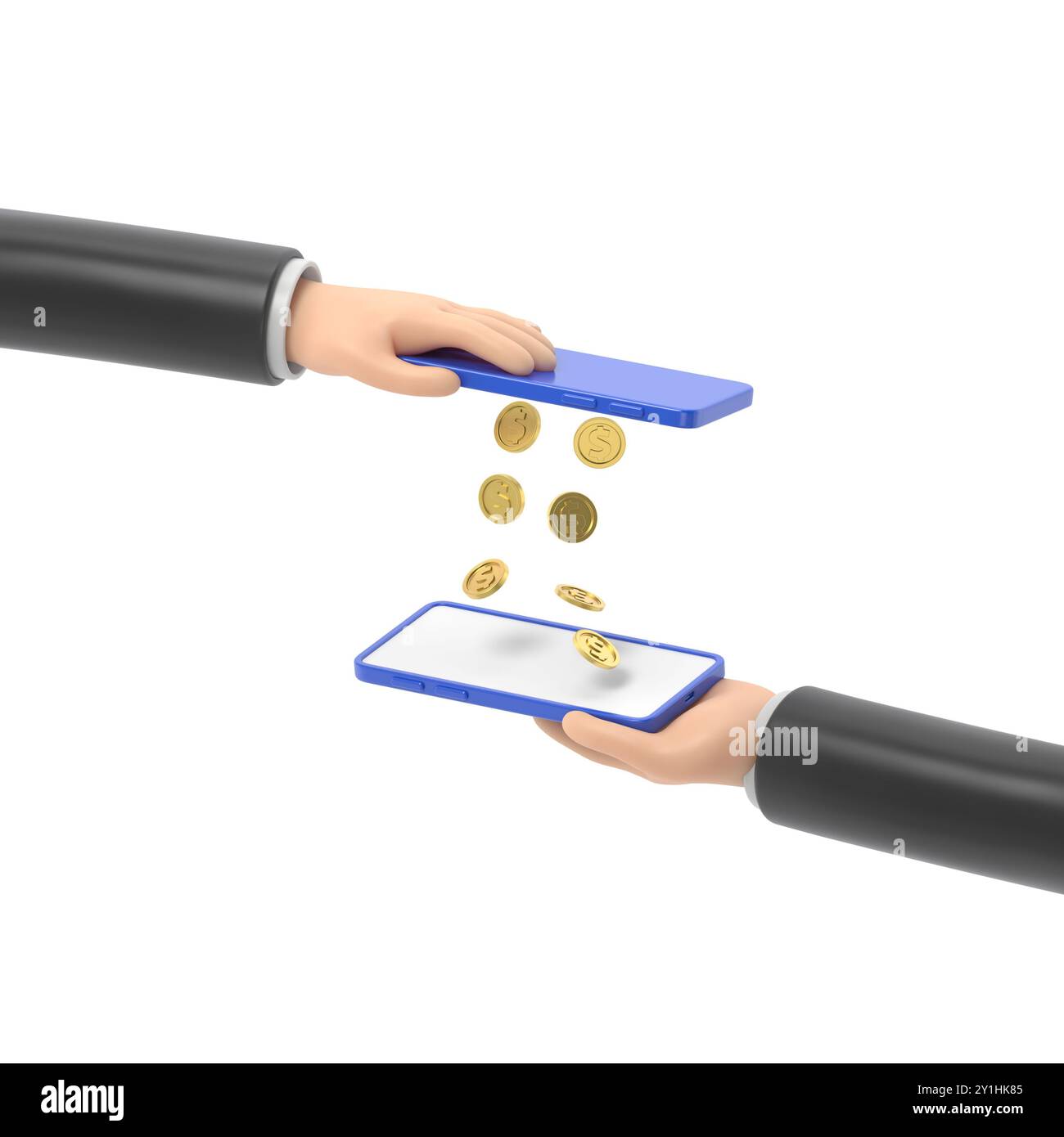 Mobile payment money transfer flat 3d isometry isometric financial ...