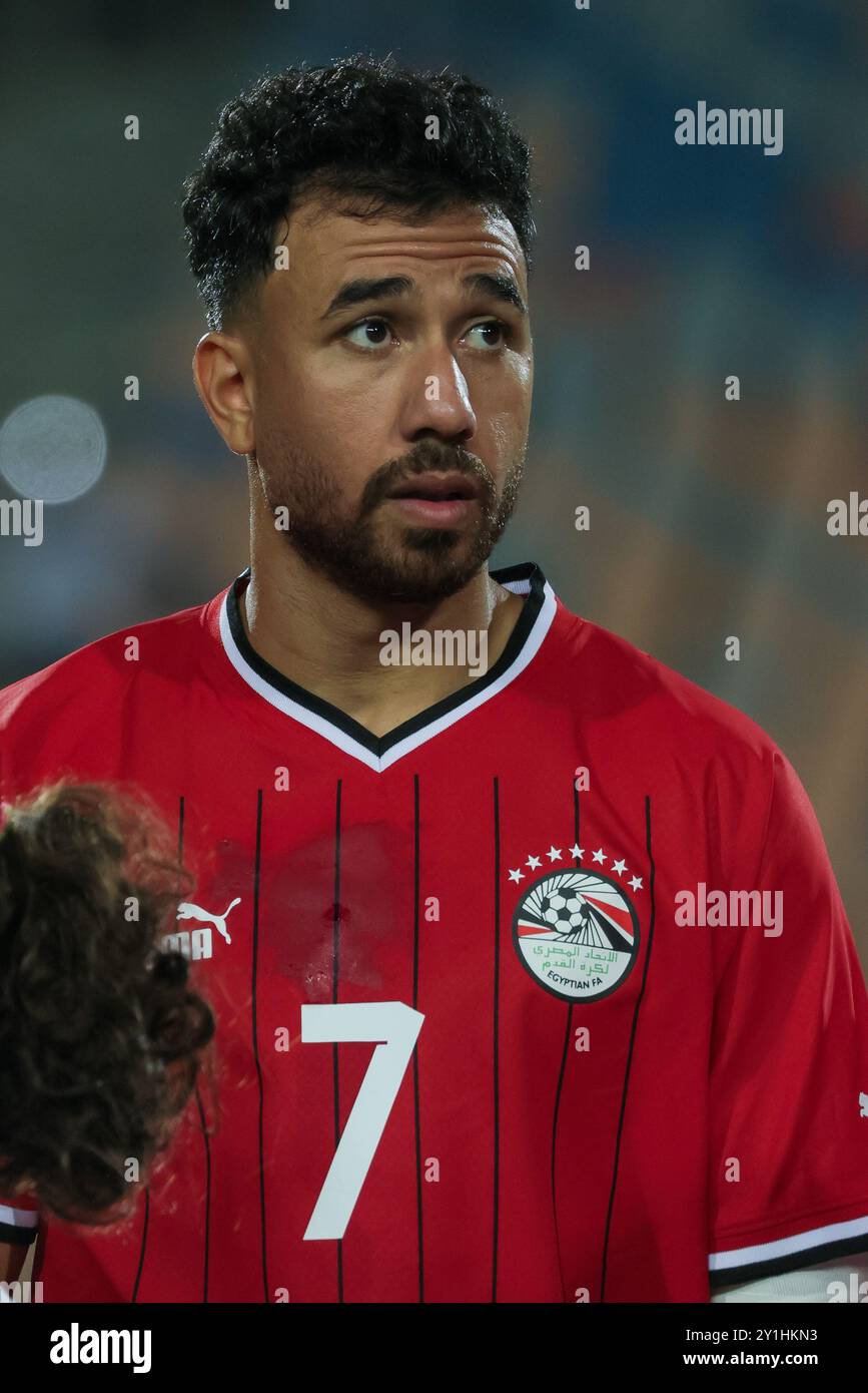 Egypt. Cairo - 6 September 2024 - Trezeguet of Egypt looks on, headshot ...