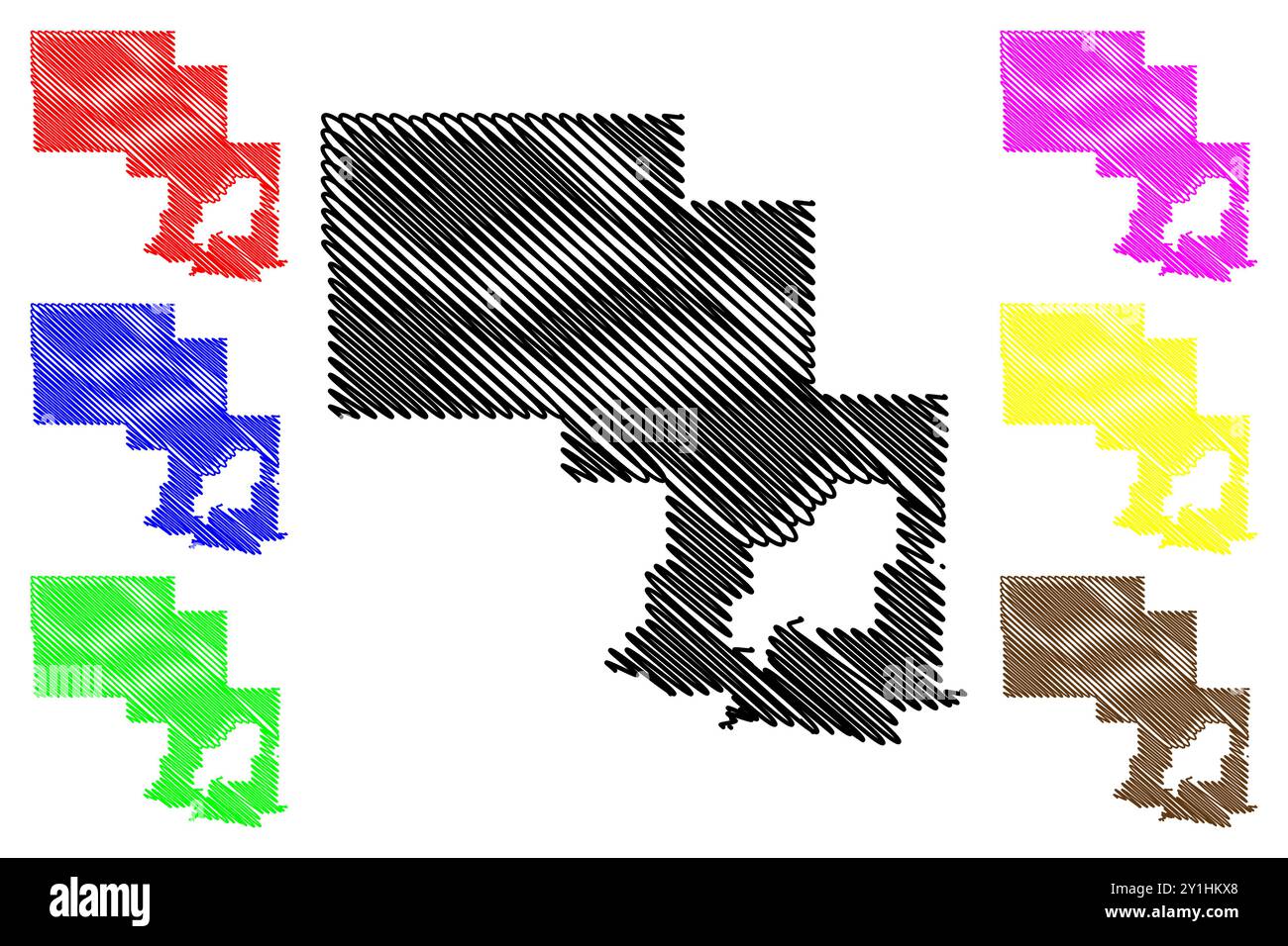 Sudbury District (Canada, Ontario Province, North America) map vector ...