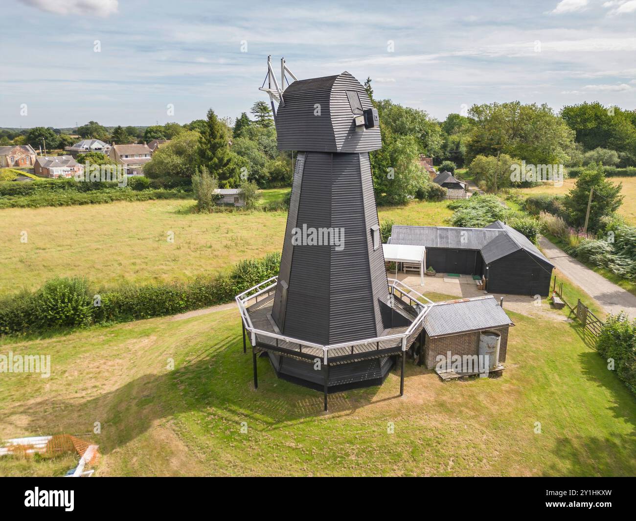 aerial view of stelling minis smock windmill built in 1866 kent Stock ...