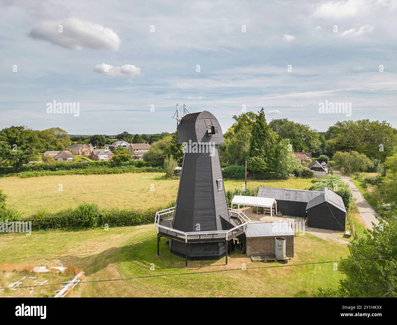 aerial view of stelling minis smock windmill built in 1866 kent Stock ...