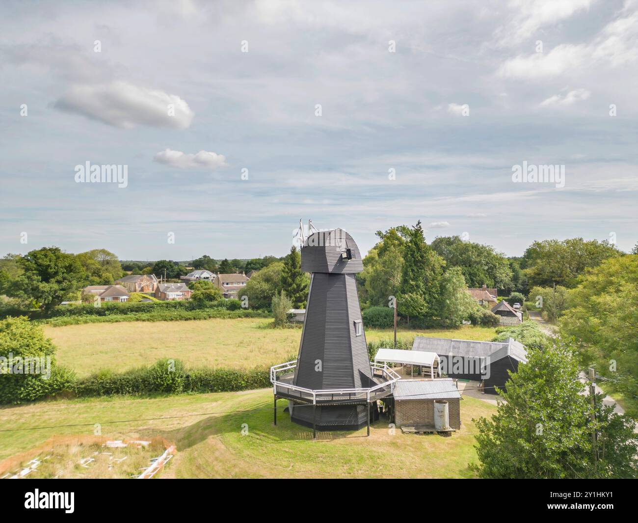 aerial view of stelling minis smock windmill built in 1866 kent Stock ...