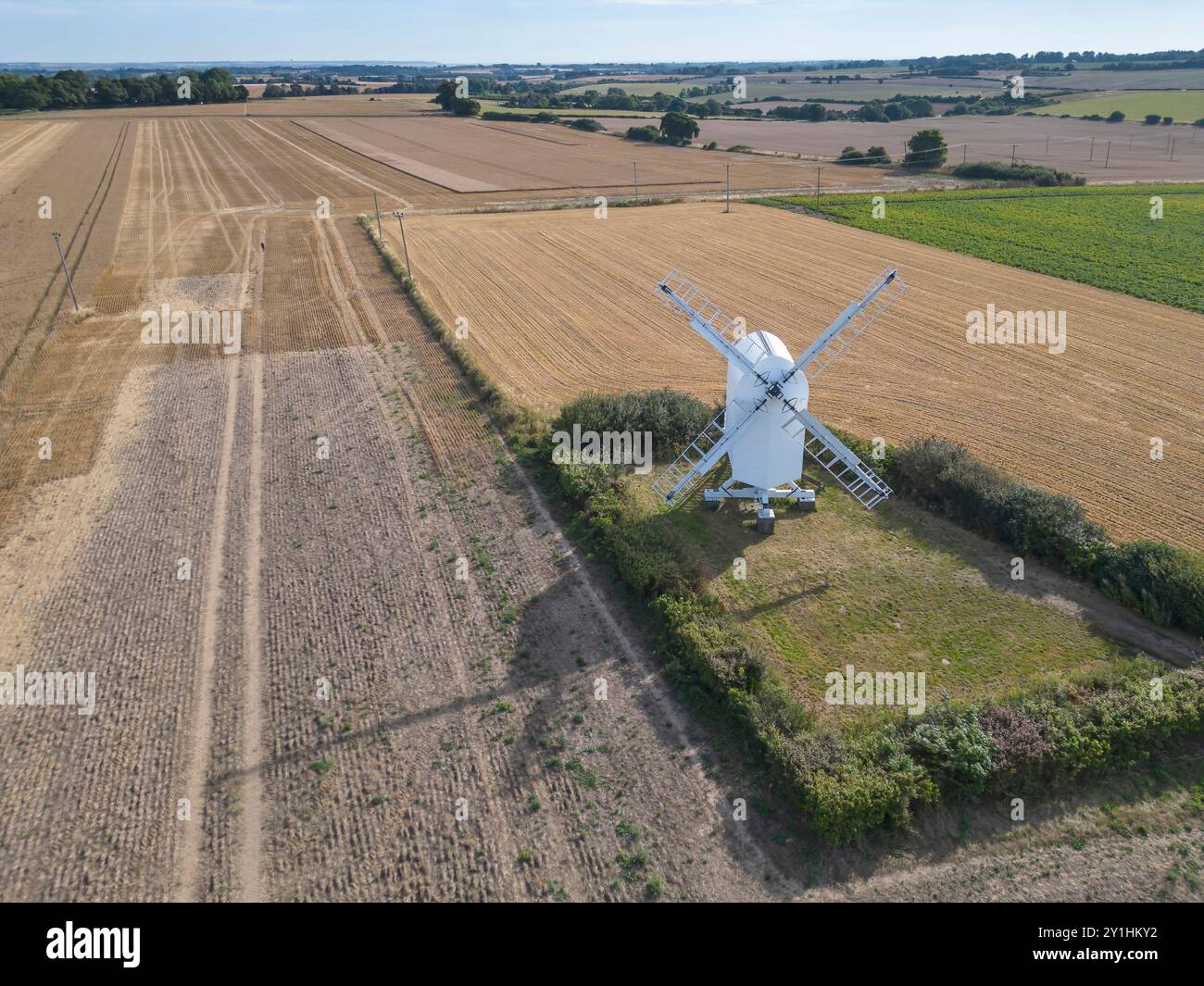 aerial view of chillenden windmill an open trestle post mill in kent ...