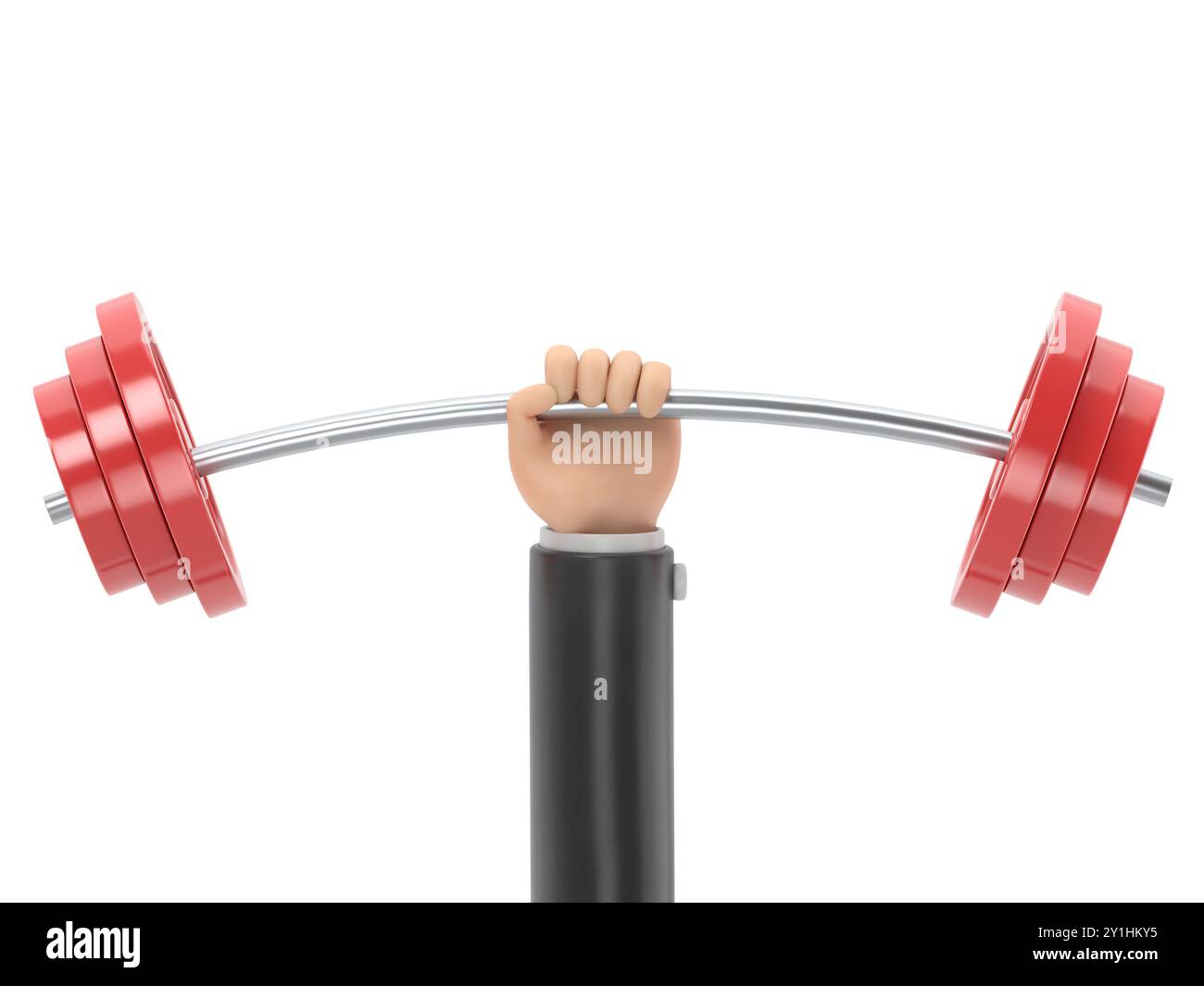 Strong concept. Barbell in hands icon. Hand of man holding a dumbbell ...