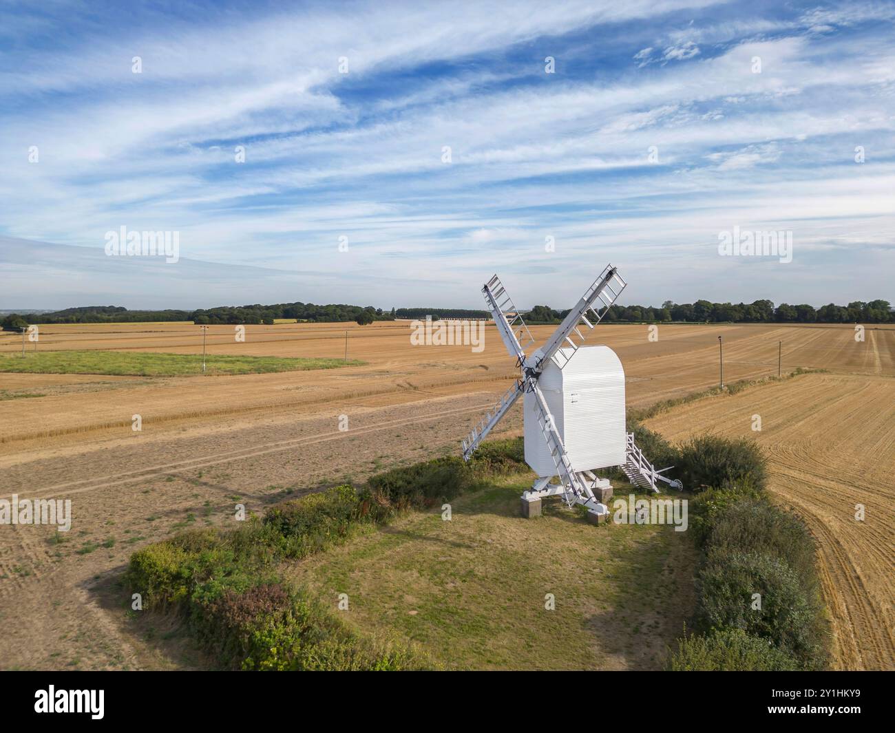 aerial view of chillenden windmill an open trestle post mill in kent ...