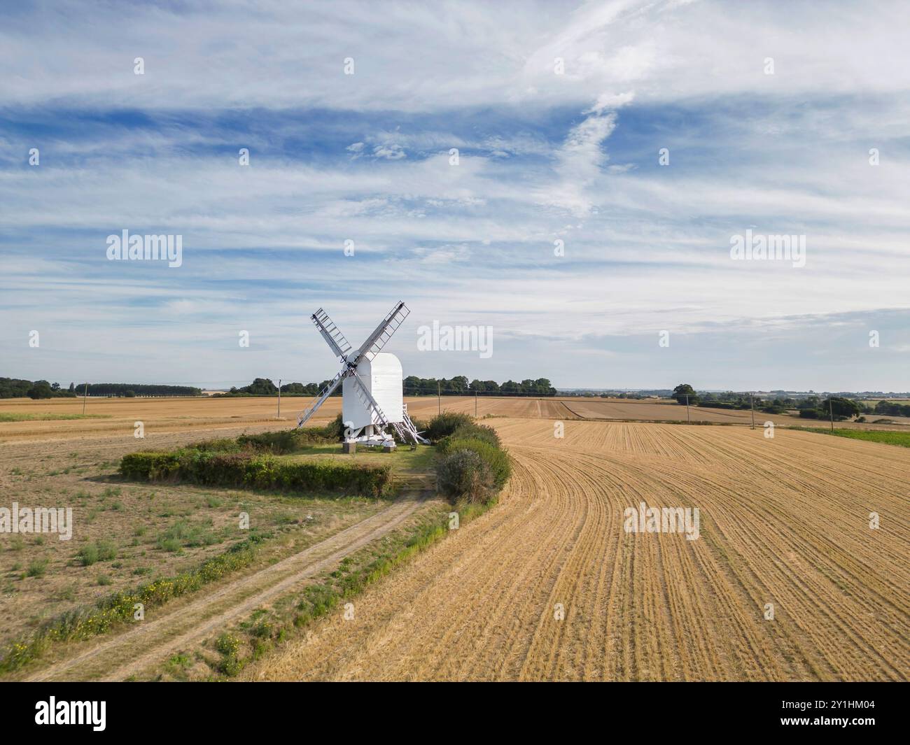 aerial view of chillenden windmill an open trestle post mill in kent ...