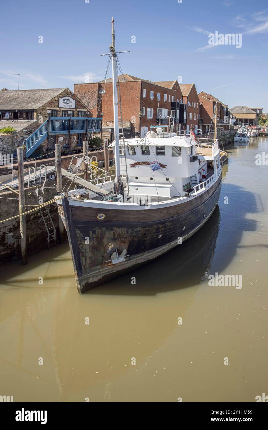 view of the cinque port of sandwich on the river stour in kent Stock ...