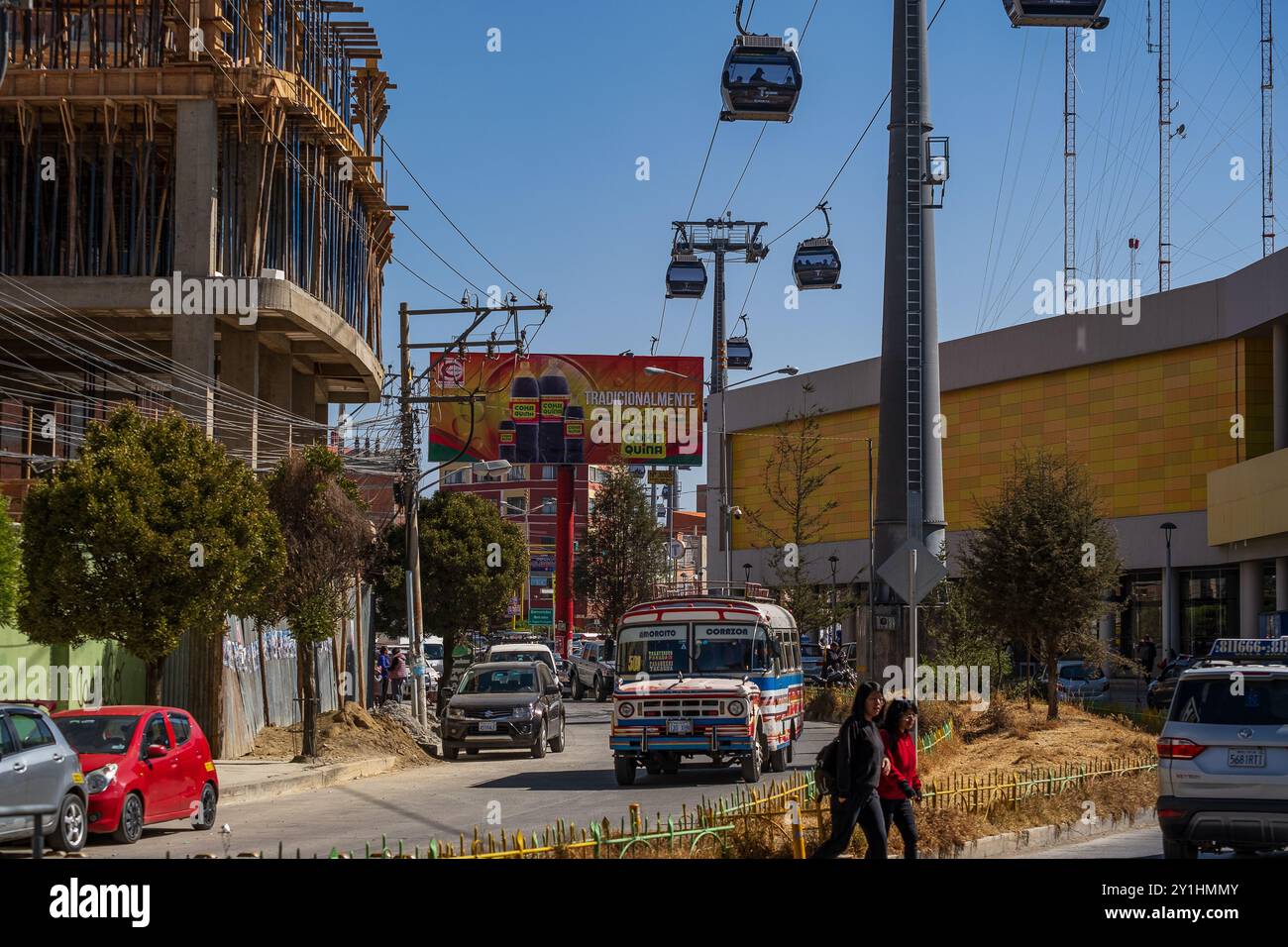 Cable car in the city of El Alto Stock Photo - Alamy