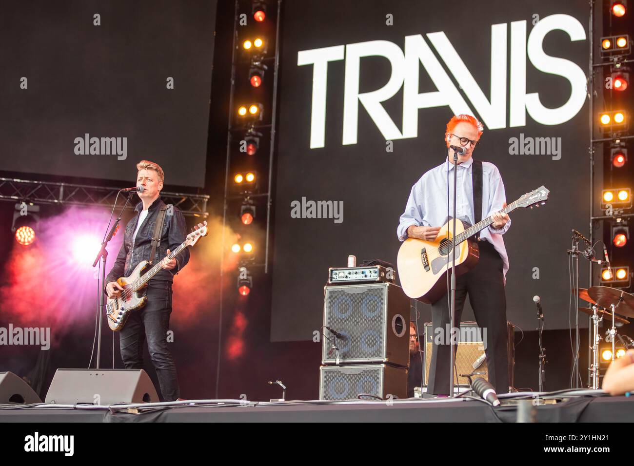 Preston, England, 7th September, 2024. Travis opening the Main Stage at ...