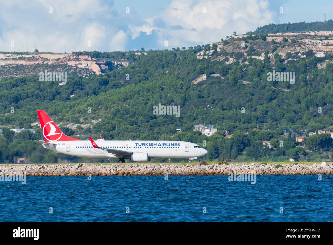 Marignane, France. 5 sept 2024. A Turkish Airlines plane has landed ...