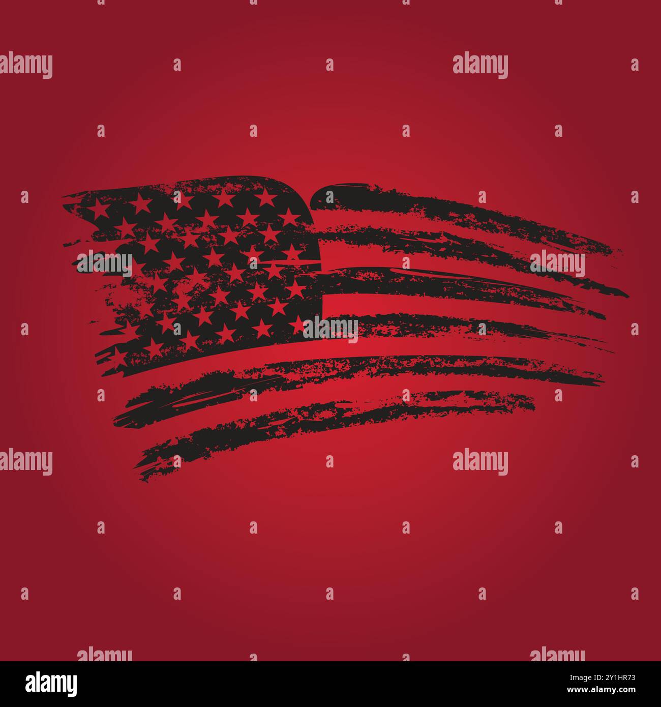 Black USA Flag Design with Reddish Background Vector Stock Vector Image ...