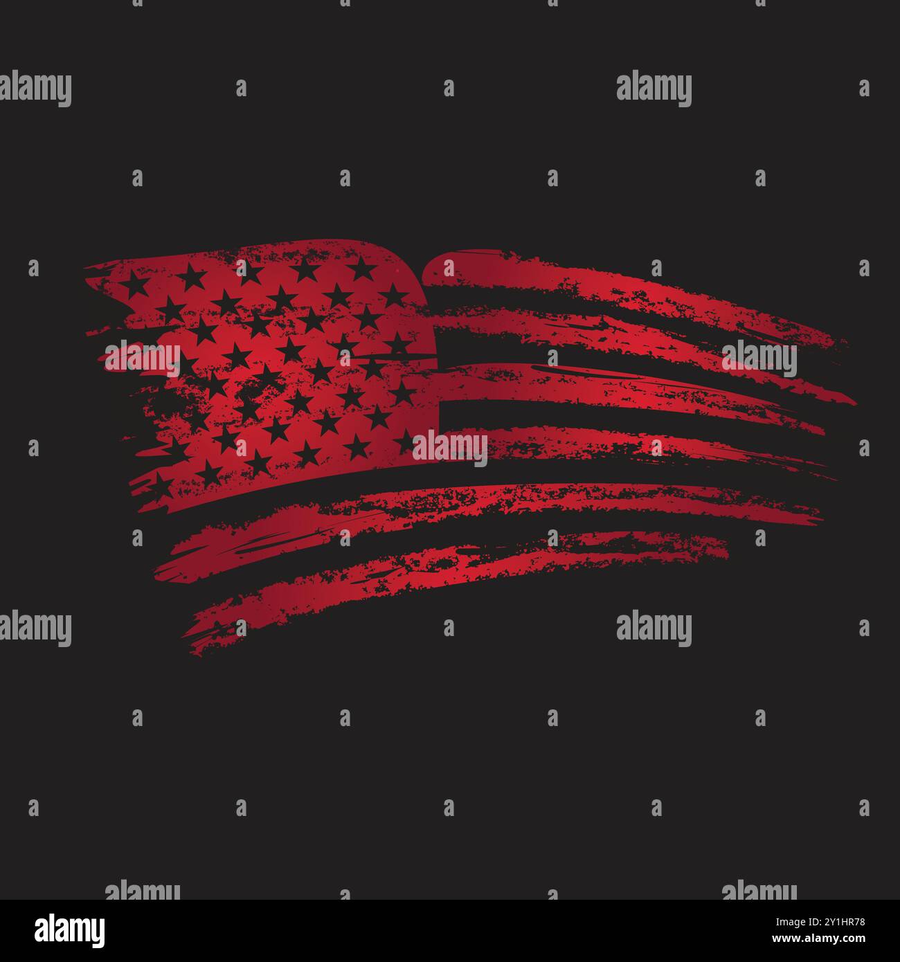 Reddish USA Flag Design with Black Background Vector Stock Vector Image ...