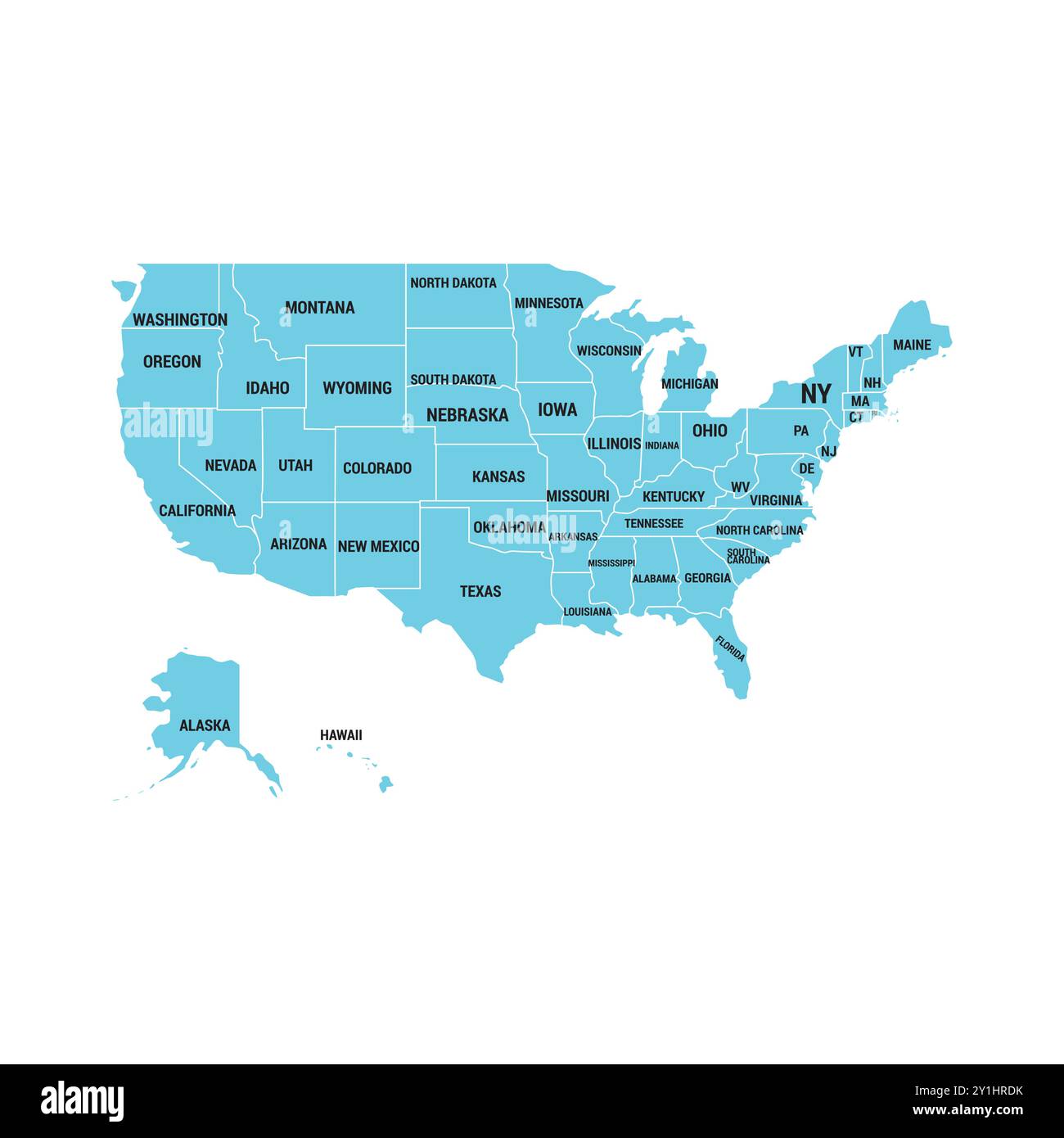 American Map with Province Unique color Illustration Art different ...