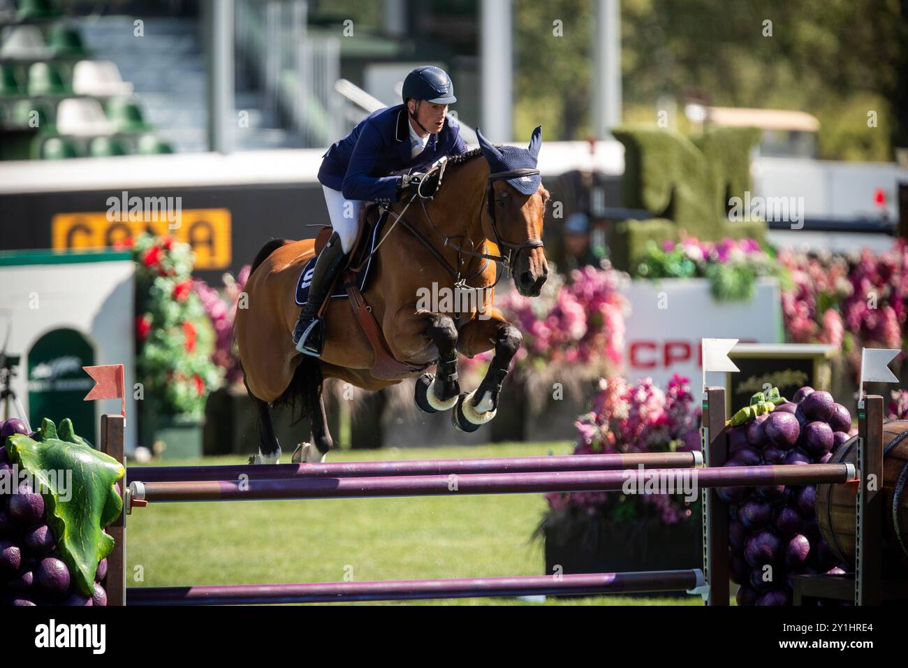 Calgary, Canada - Sept., 5, 2024. Daniel Deusser of Germany, riding ...