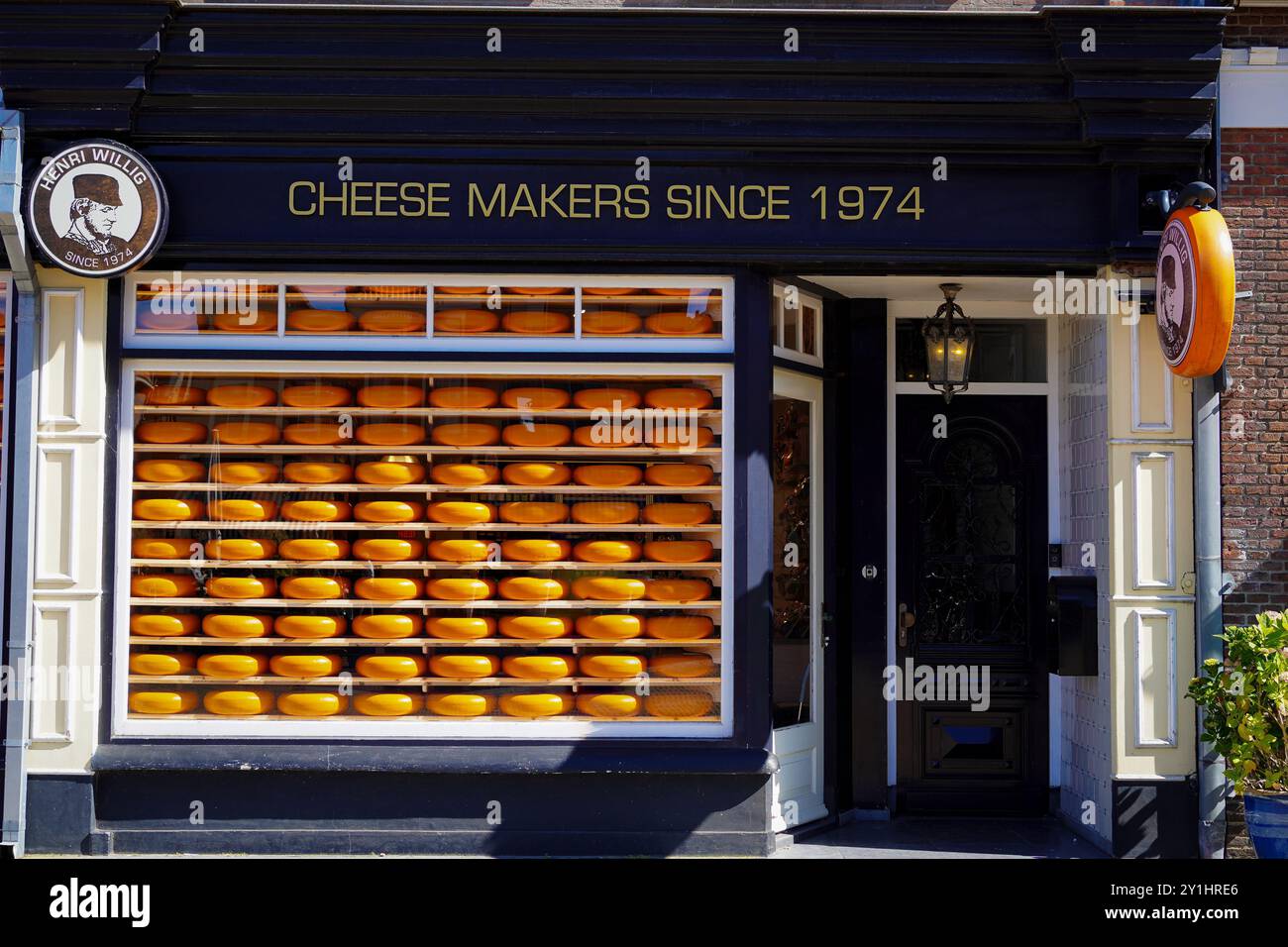Delft, Netherlands, 19 June 2024 ; Traditional Dutch Gouda cheese in ...