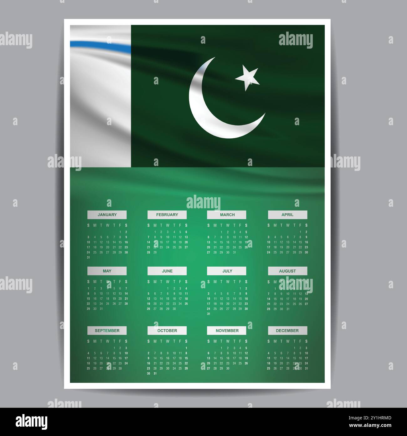 Calendar week starts Monday corporate design template American flag ...
