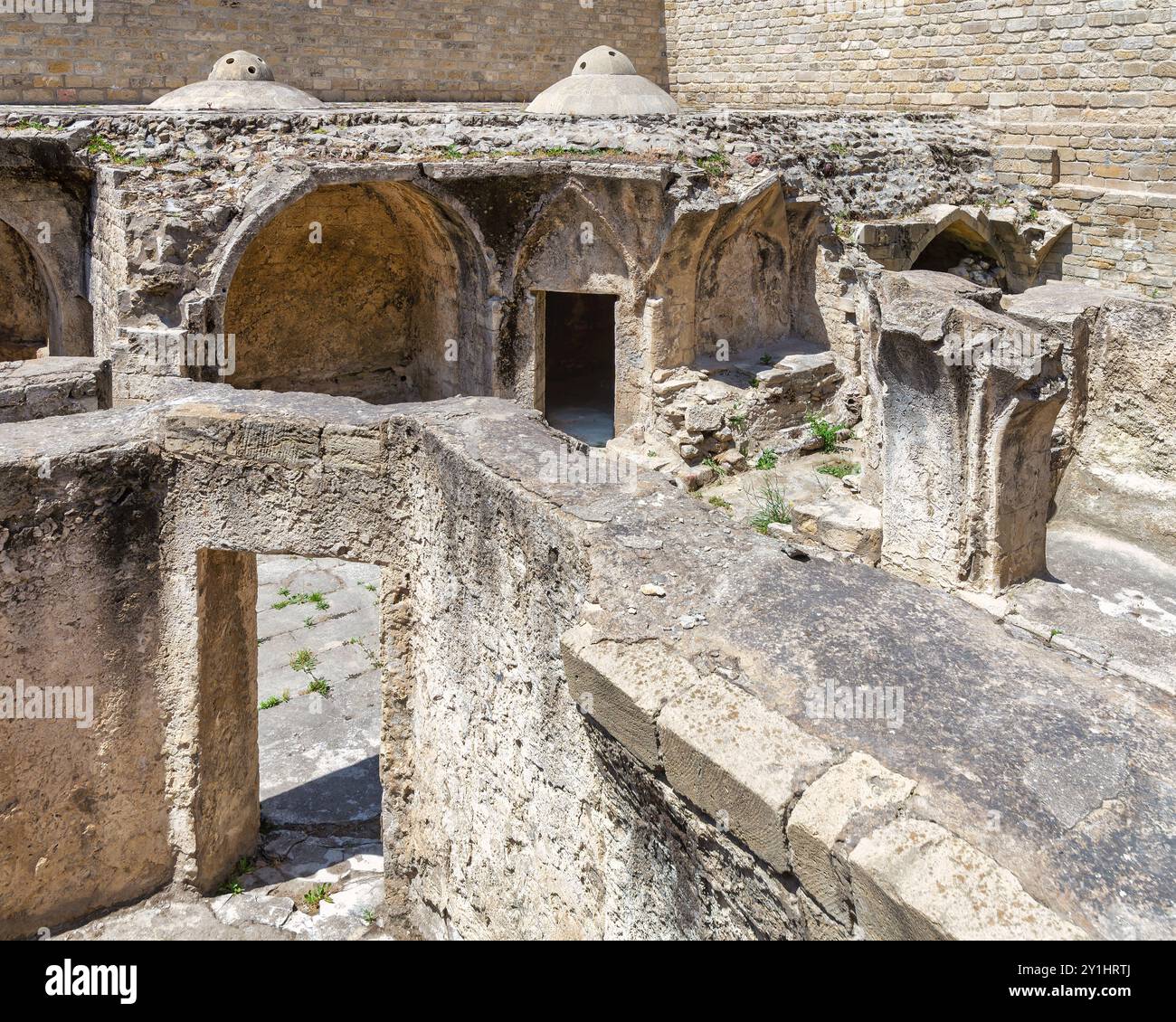 Ruins of the bathhouse attached to the Shirvanshahs Palace in Baku ...