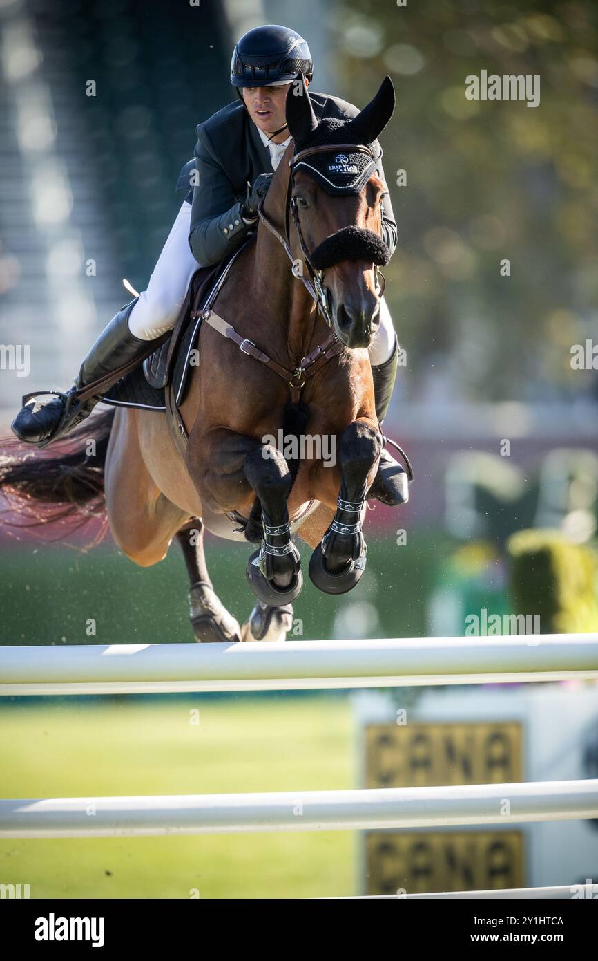 Calgary, Canada - Sept., 5, 2024. David O'Brien of Ireland riding El ...