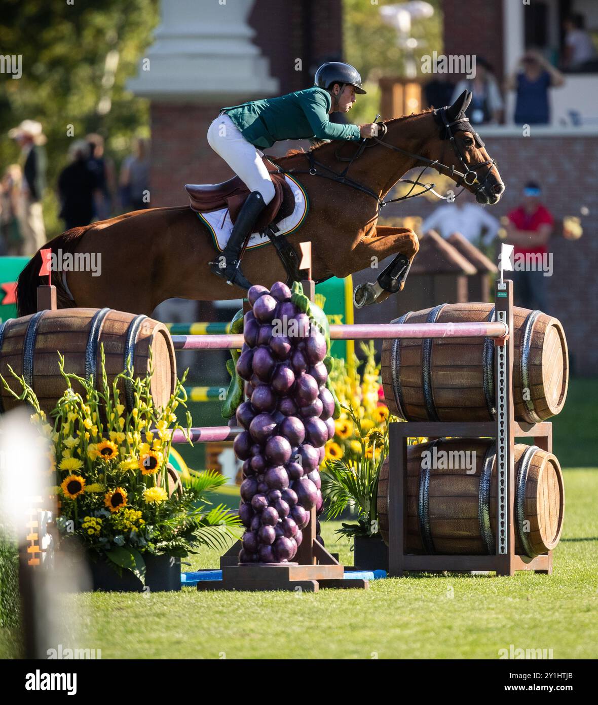Calgary, Canada - Sept., 5, 2024. Steve Guerdat of Switzerland riding ...