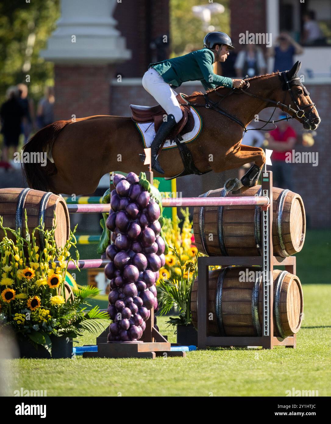 Calgary, Canada - Sept., 5, 2024. Steve Guerdat of Switzerland riding ...