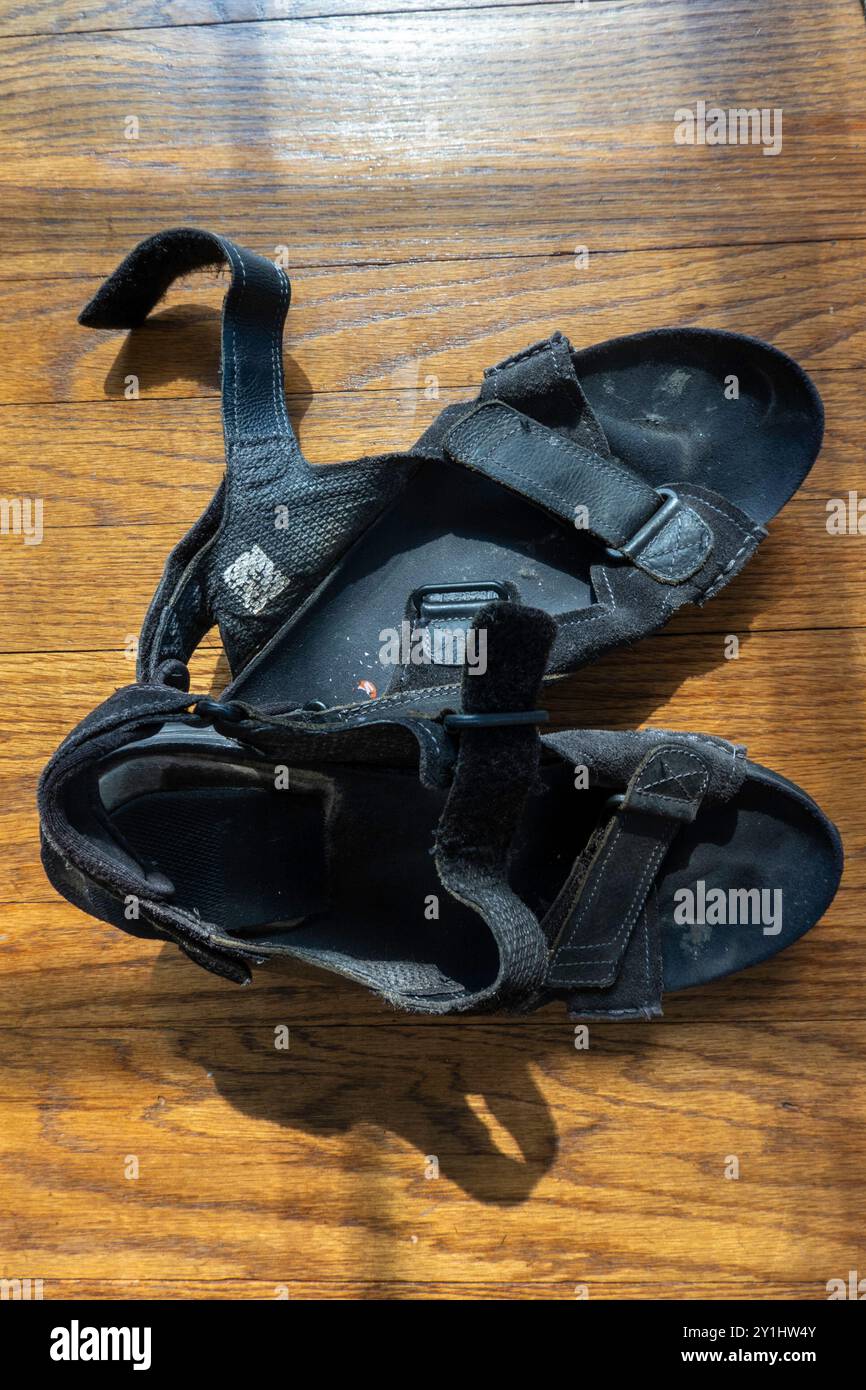 Still life of men's worn out sandals, USA 2024 Stock Photo - Alamy