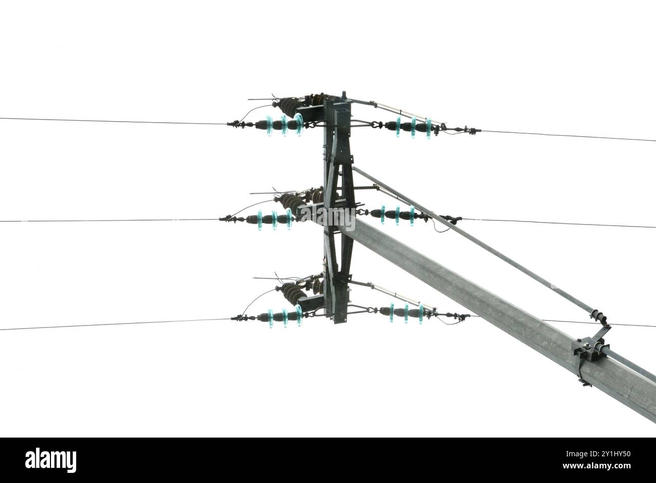 Power line crossing Cut Out Stock Images & Pictures - Alamy