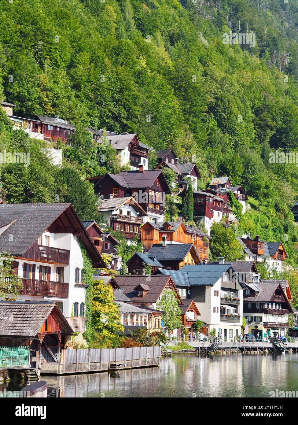 Hallstatt, Austria - 31 Aug, 2024: A charming village nestled on a ...