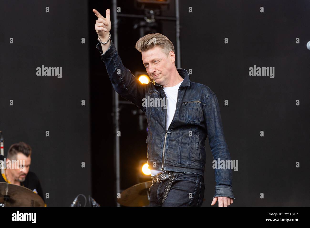 Dougie Payne of Travis performs to the crowds at BBC Radio 2 in the ...
