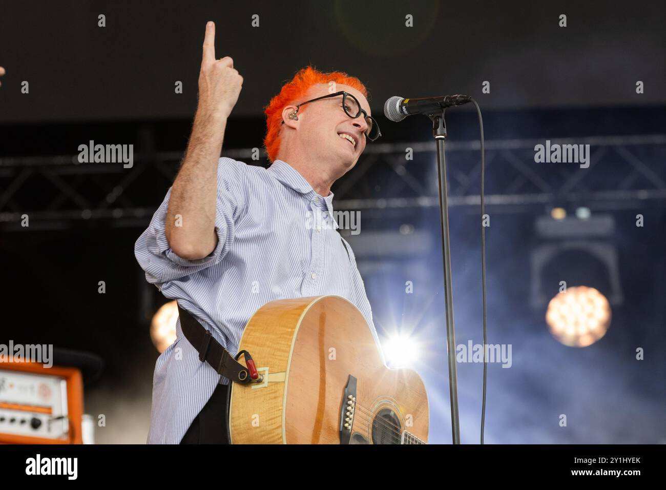 Fran Healy of Travis performs to the crowds at BBC Radio 2 in the Park ...
