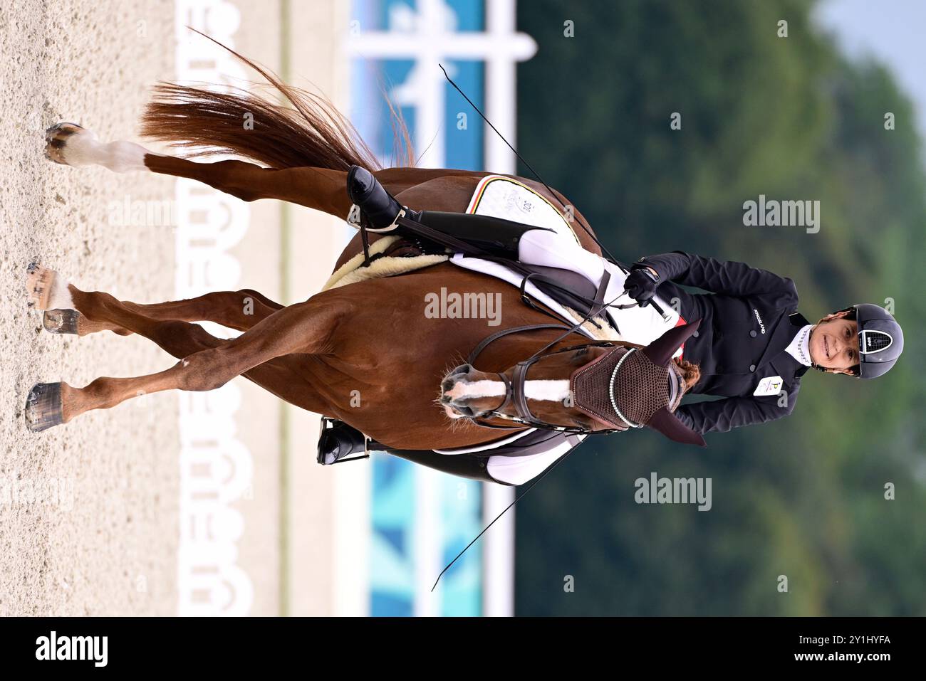 Paris, France. 07th Sep, 2024. Belgian Barbara Minneci and her horse ...