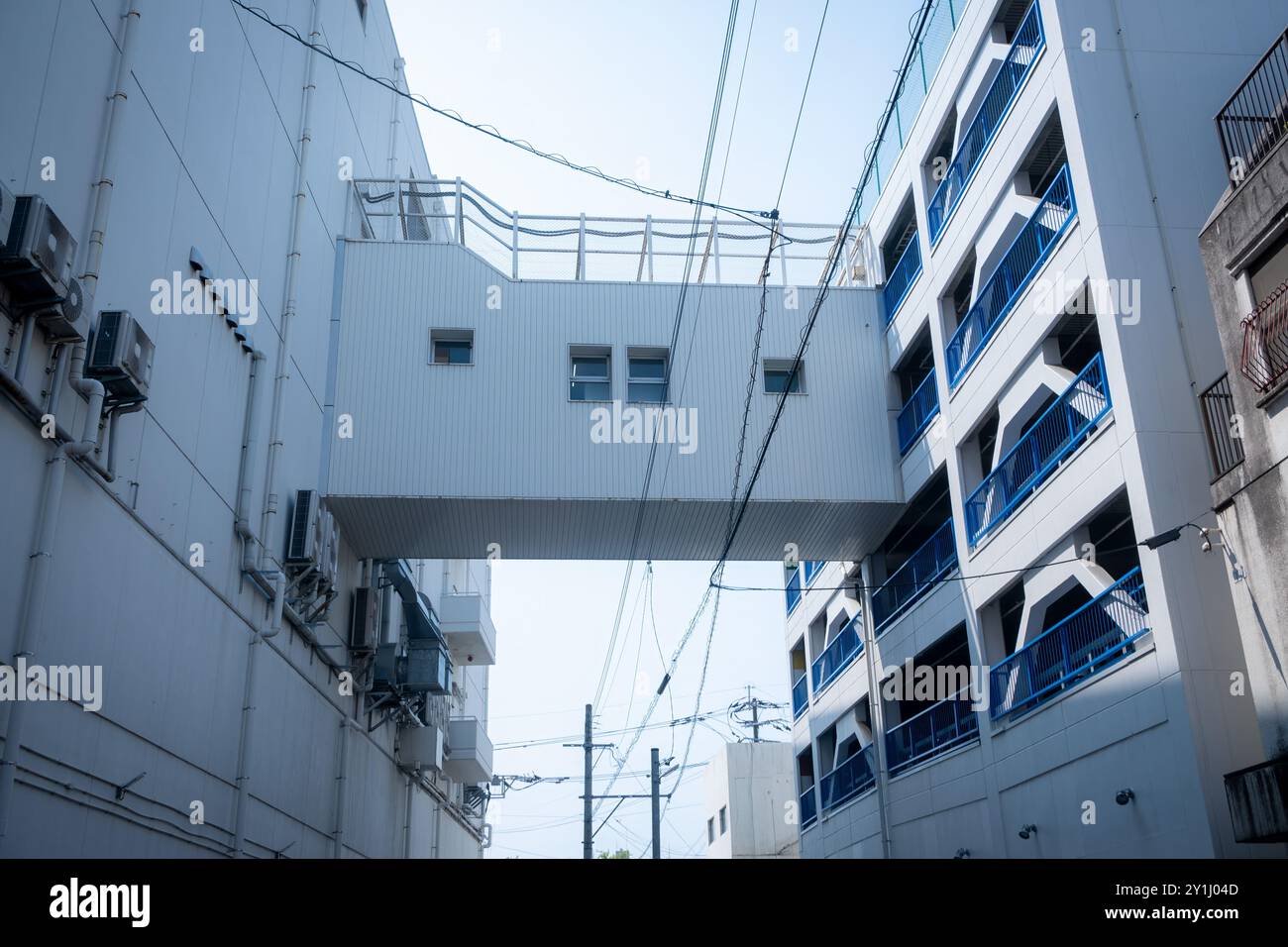 Skybridge that connects two buildings from opposite side of the road ...