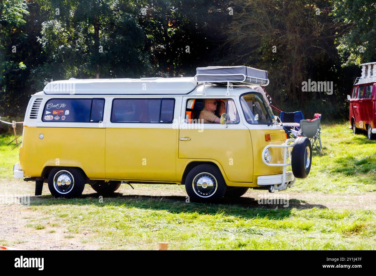 Vintage yellow and white volkswagen type 3 bus camper van camper van ...