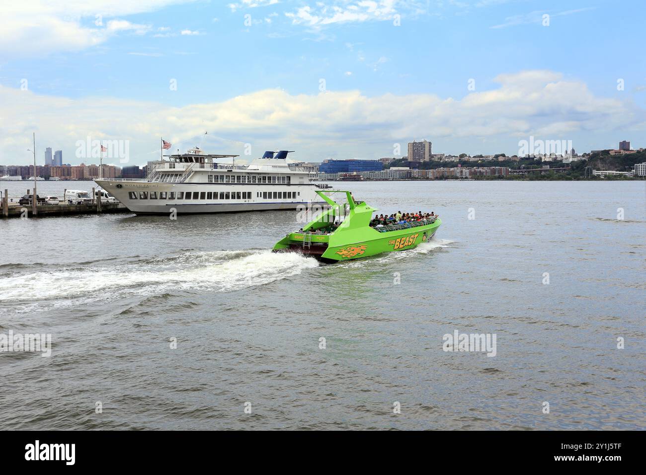 The Beast high performance tour boat, Pier 83 on the Hudson River ...