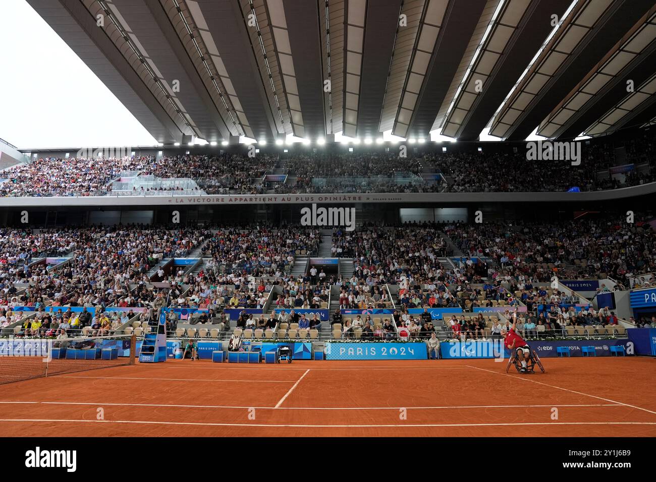 Japan's Tokito Oda in action as the roof closes during the Men's ...