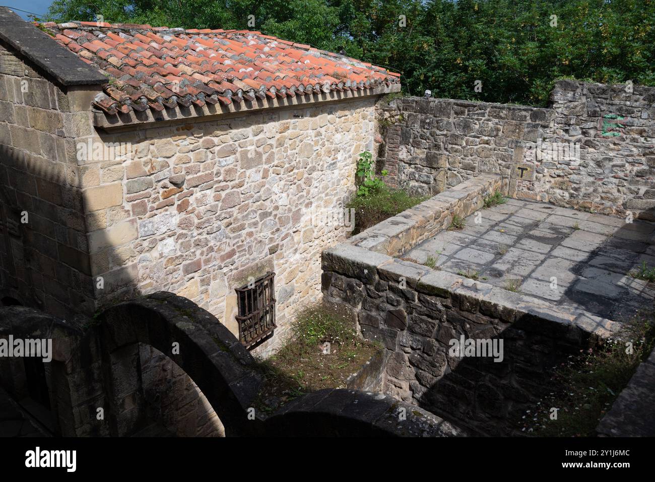 Buildings inside the castle of donostia san sebastian in the basque ...