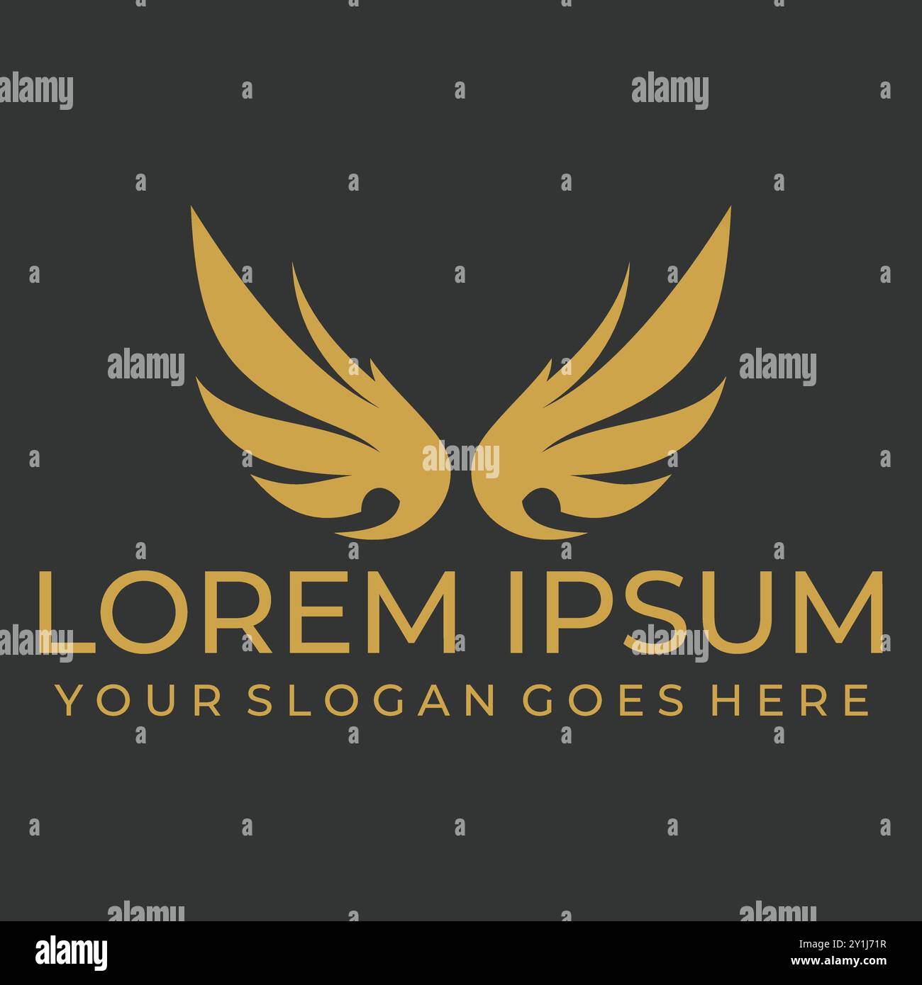 Golden Wings Emblem Drawing Art Stock Vector Image & Art - Alamy