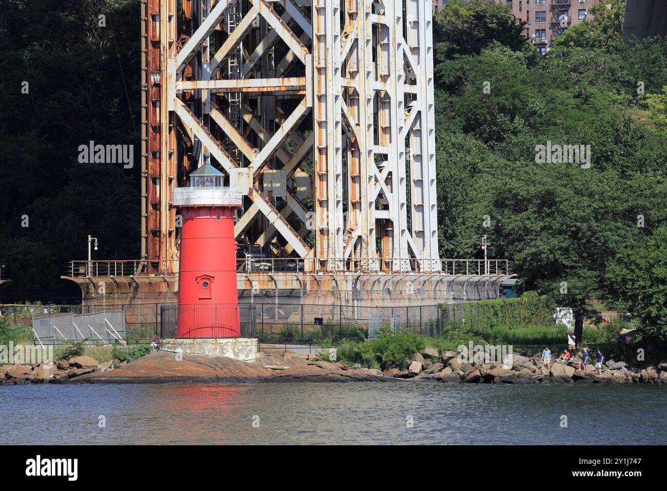 The Little Red Lighthouse on the east shore of the Hudson River ...