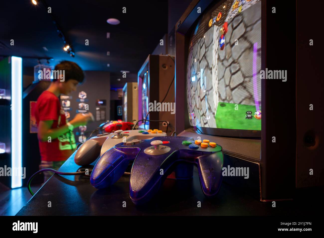 Transparent blue vintage Nintendo 64 gamepad at the OXO, Video Game ...