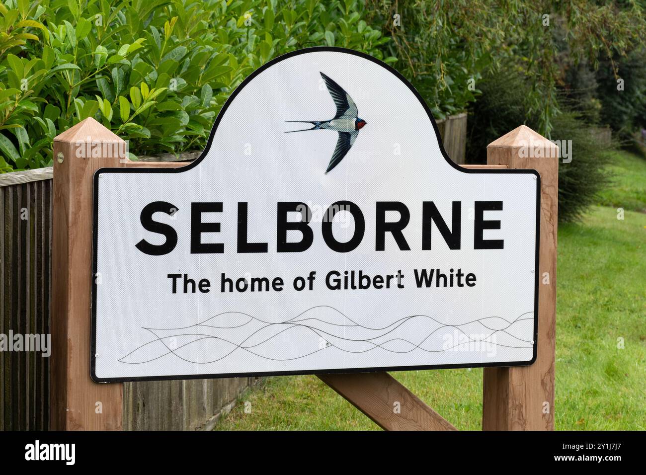 Selborne village sign, the home of Gilbert White, the famous naturalist ...