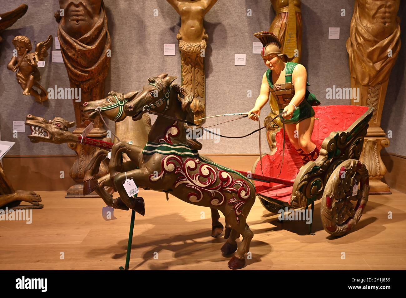 An English carved and painted Ben Hur spinner centre Attributed to ...