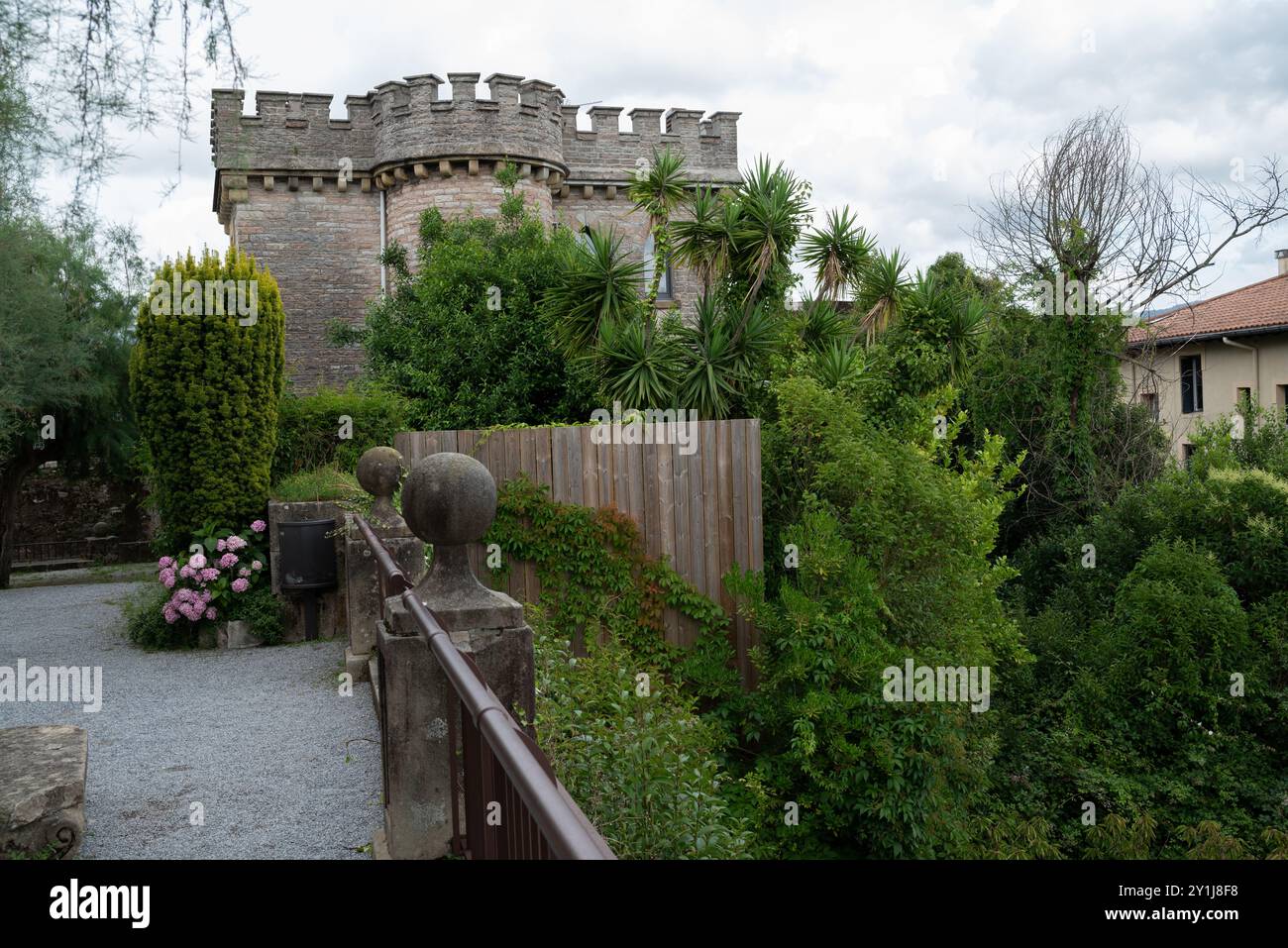 Stronghold of the castle wall in the center of Hondarribia, located in ...
