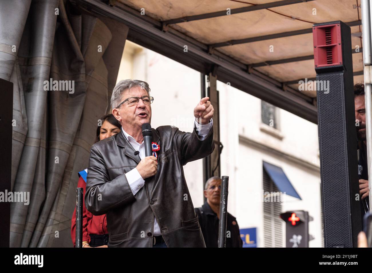 French left-wing La France Insoumise (LFI) party founder Jean-Luc ...